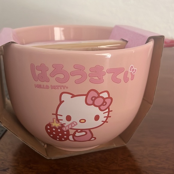 Hello Kitty | Dining | Hello Kitty Ceramic Bowl With Chopsticks And ...